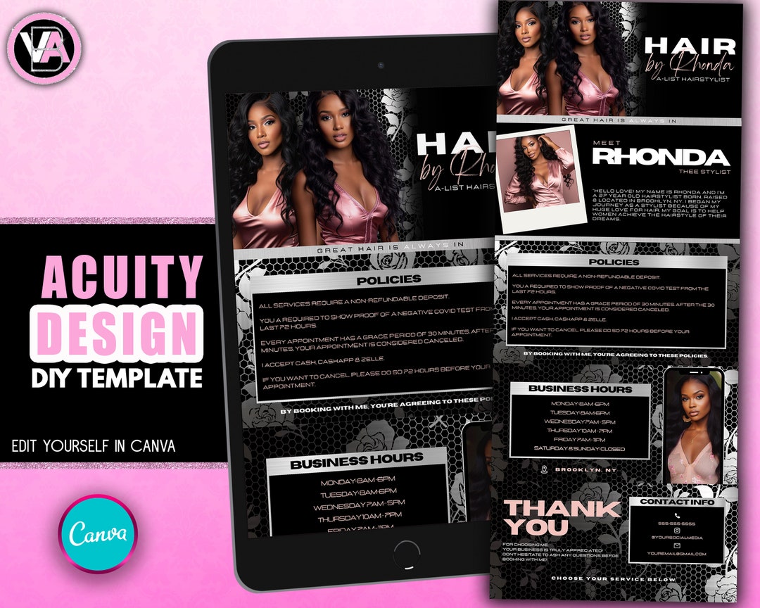 Hair Acuity, Acuity Scheduling Template, Acuity Site Template, Acuity ...