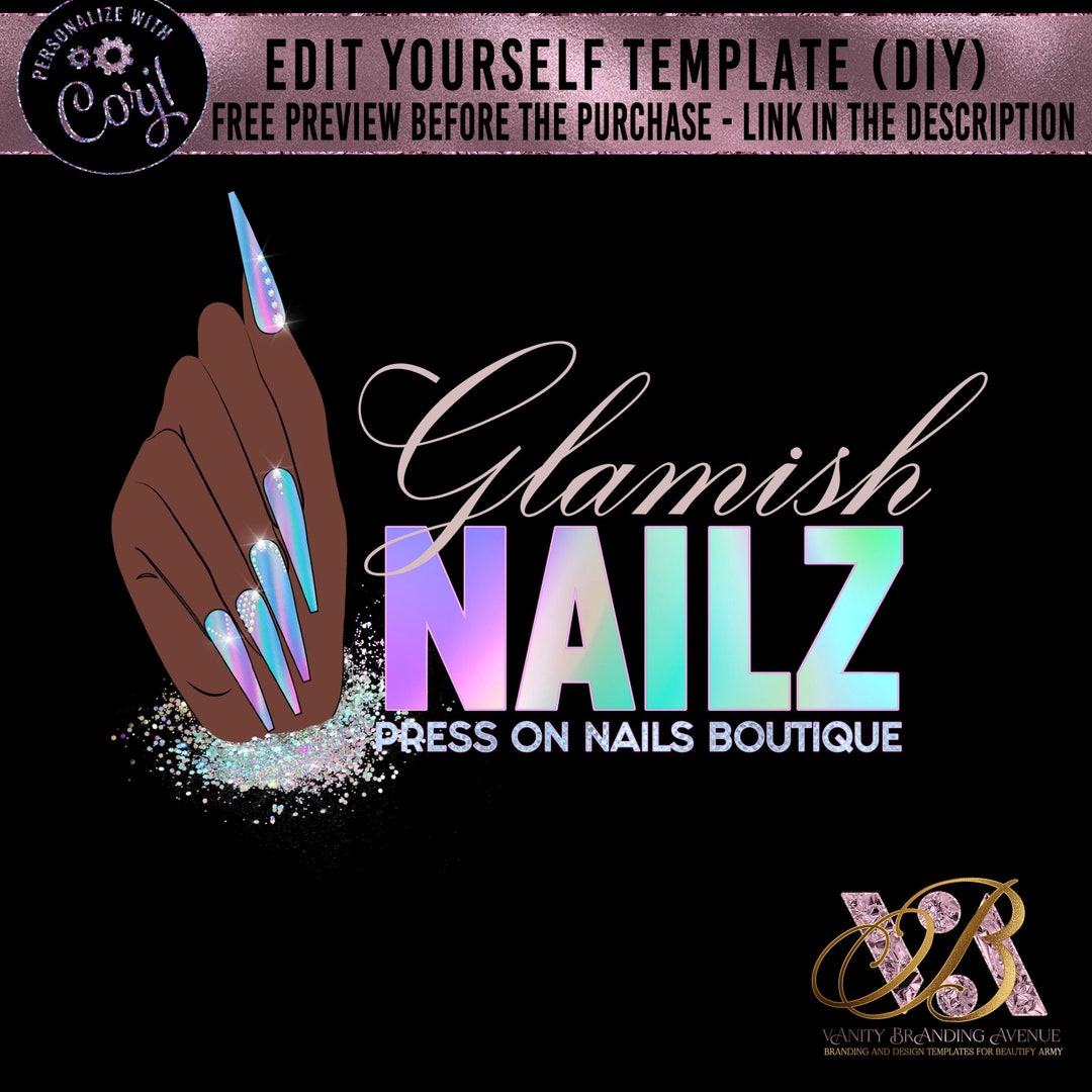 Nail Logo Nail Tech Logo Nails Logo Long Nails Logo Press - Etsy