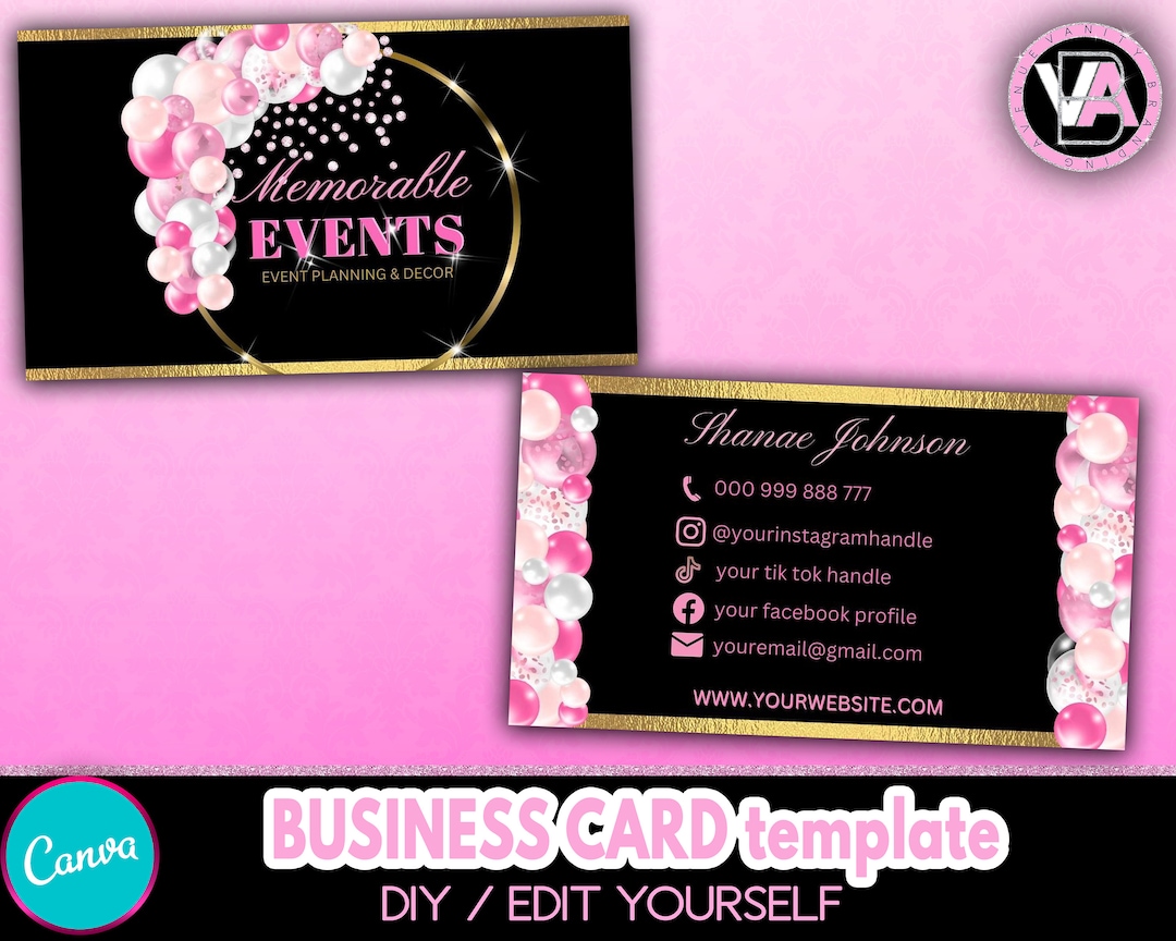 Balloon Business Card, Event Planner Business Card, Party Planner ...
