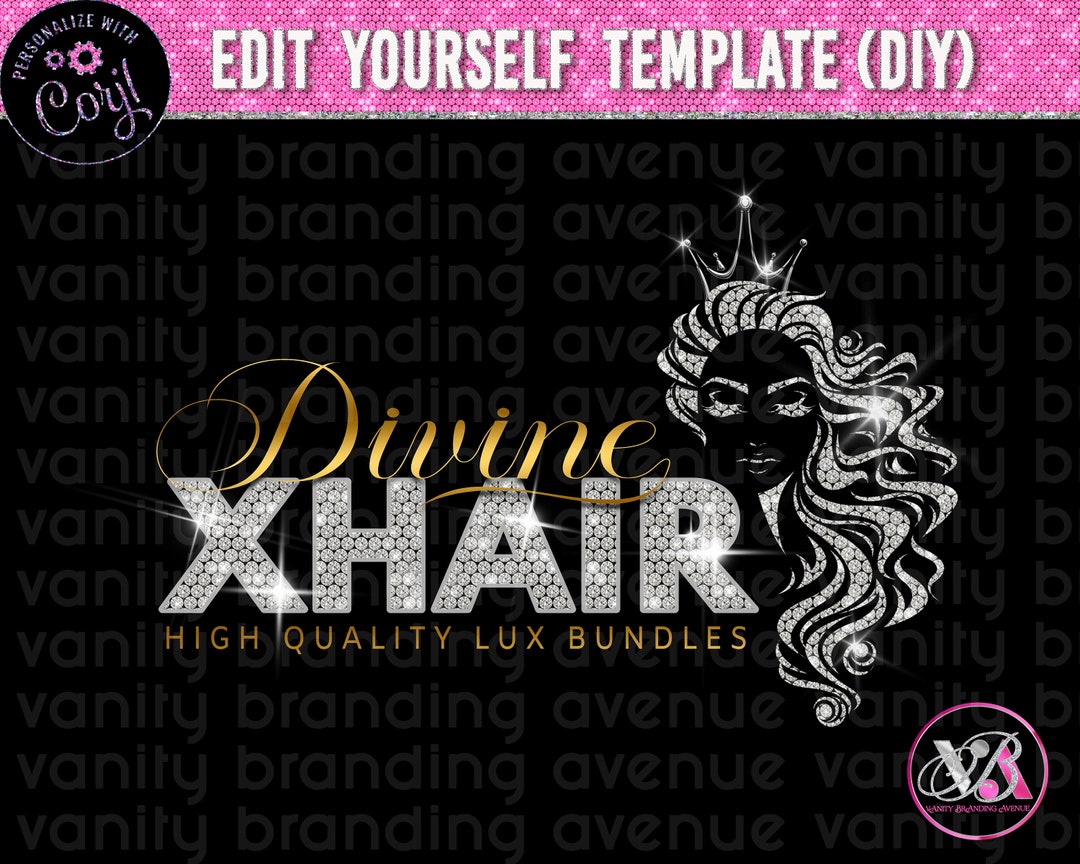 DIY, Logo for Hair, Wigs Logo, Hair Logo, Hair Extensions Logo, Hair ...