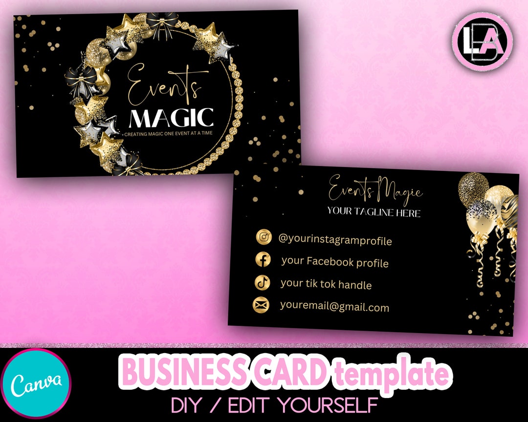 Balloons Business Card, Events Business Card, Event Planner Business ...