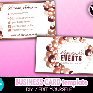 Balloon Business Card, Event Planner Business Card, Party Planner ...