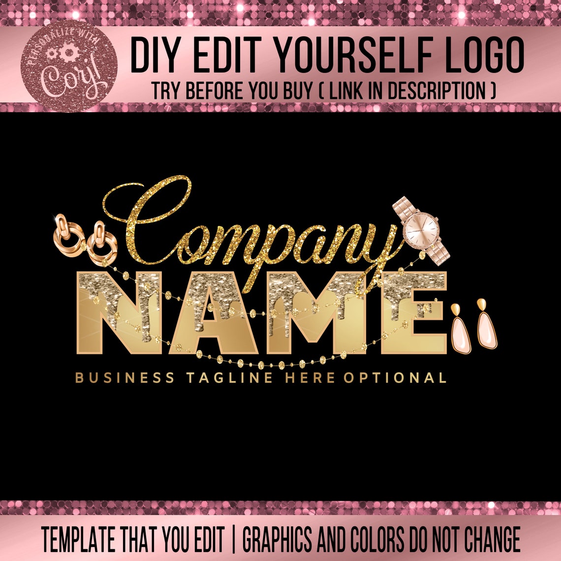 DIY Jewelry Logo Jewelry Logo Design Gold Logo Design - Etsy