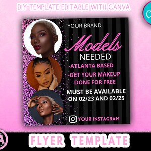 Models Needed Flyer, Makeup Flyer, Lashes Flyer, Makeup Artist Flyer ...