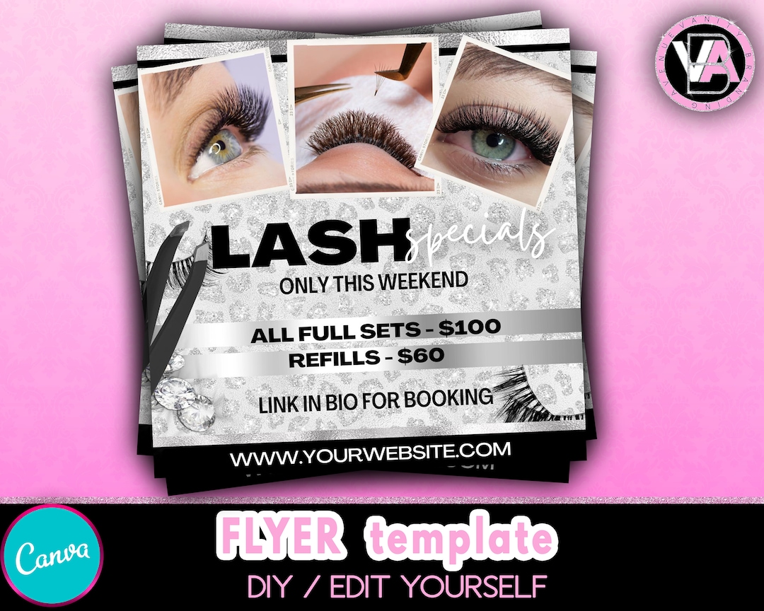 DIY, Lashes Flyer, Lash Specials Flyer, Lash Extensions Flyer, Lash ...