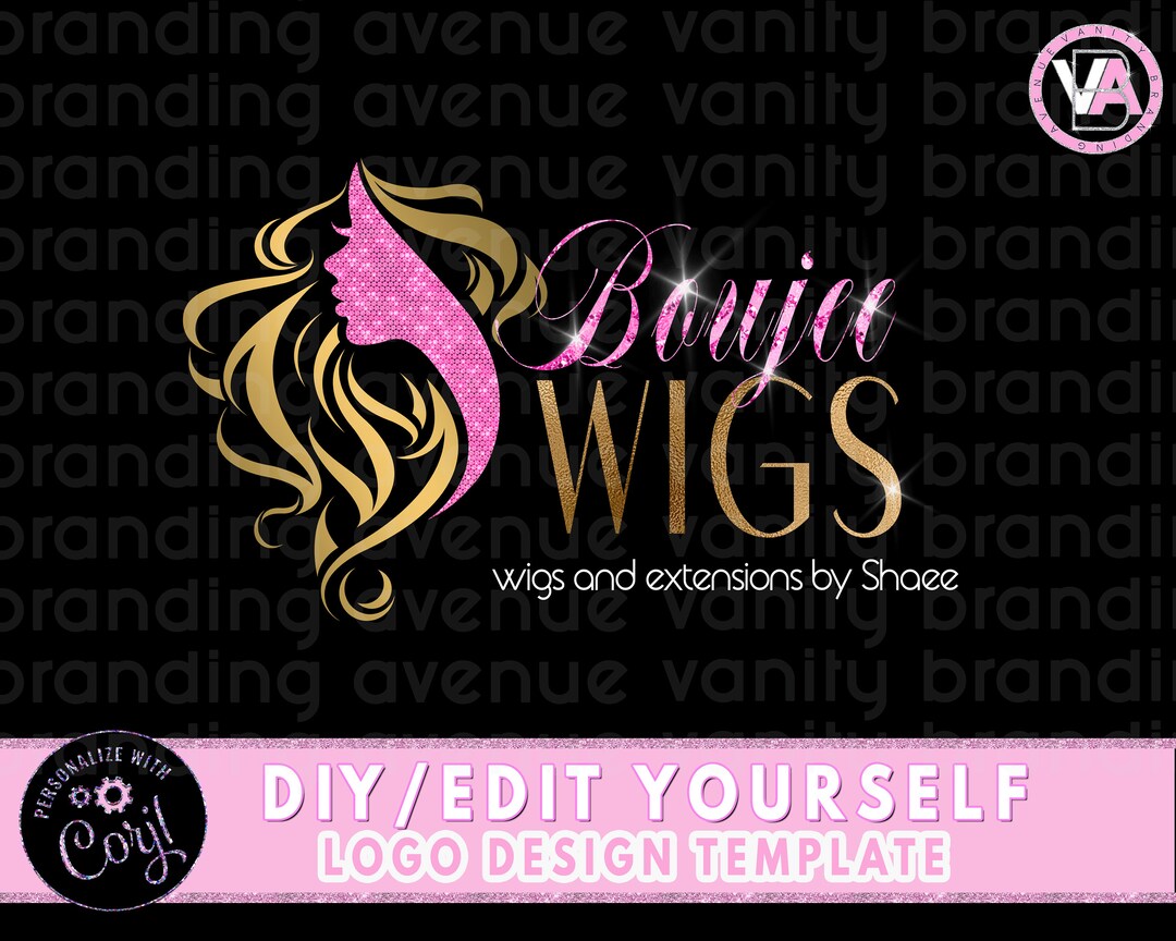 Hair Logo, Logo for Wigs, Hair Extensions Logo, Hair Bundles Logo, Logo ...