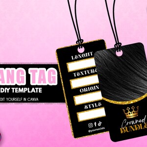 Bundle Wrap, Hair Tag, Hair Bundle Wrap, Hair Hang Tag, Hair Business ...
