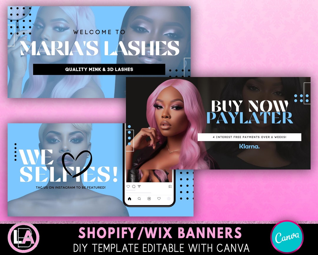 Shopify Banners for Lashes Lash Banners Website Banners - Etsy