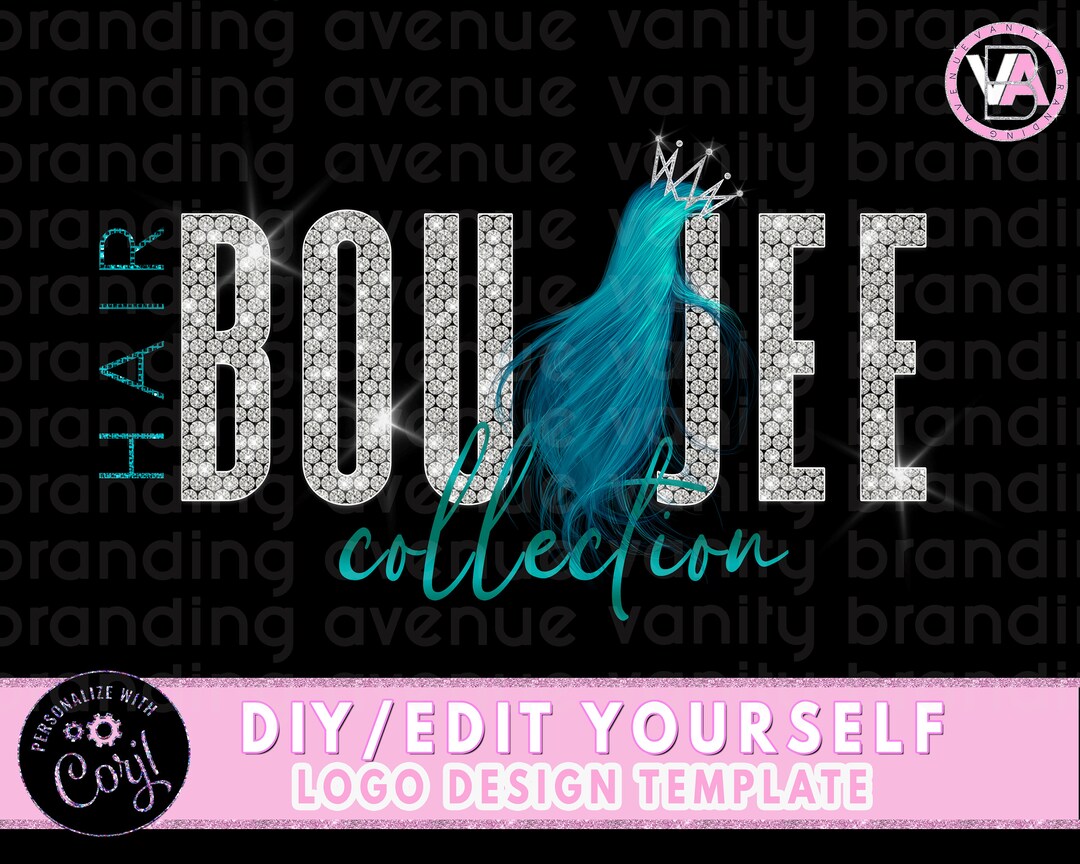 Hair Logo, Wigs Logo, Diy Hair Logo, Hair Bundles Logo, Hair Extensions ...