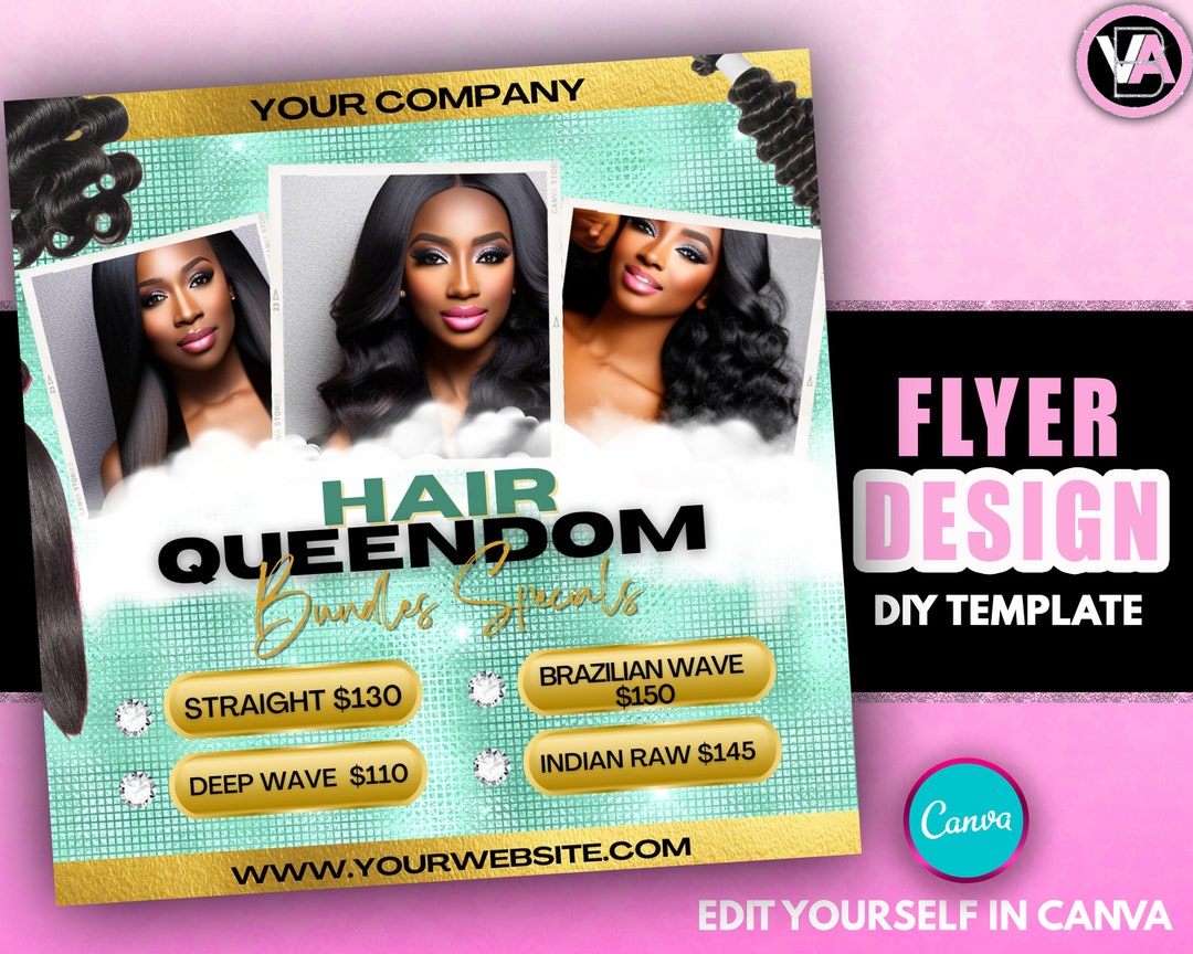 Hair Flyer, Bundles Instagram Template, Bundles Flyer, Hair Extensions ...