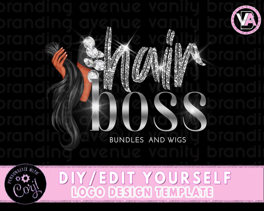 Hair Extensions Logo, Hair Bundles Logo, Hair Logo, Logo for Extensions ...