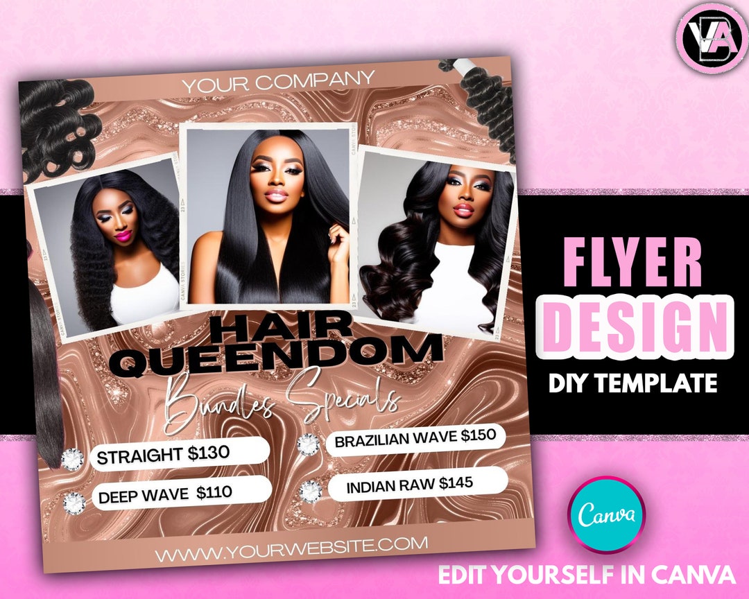 Hair Flyer, Bundles Instagram Template, Bundles Flyer, Hair Extensions ...