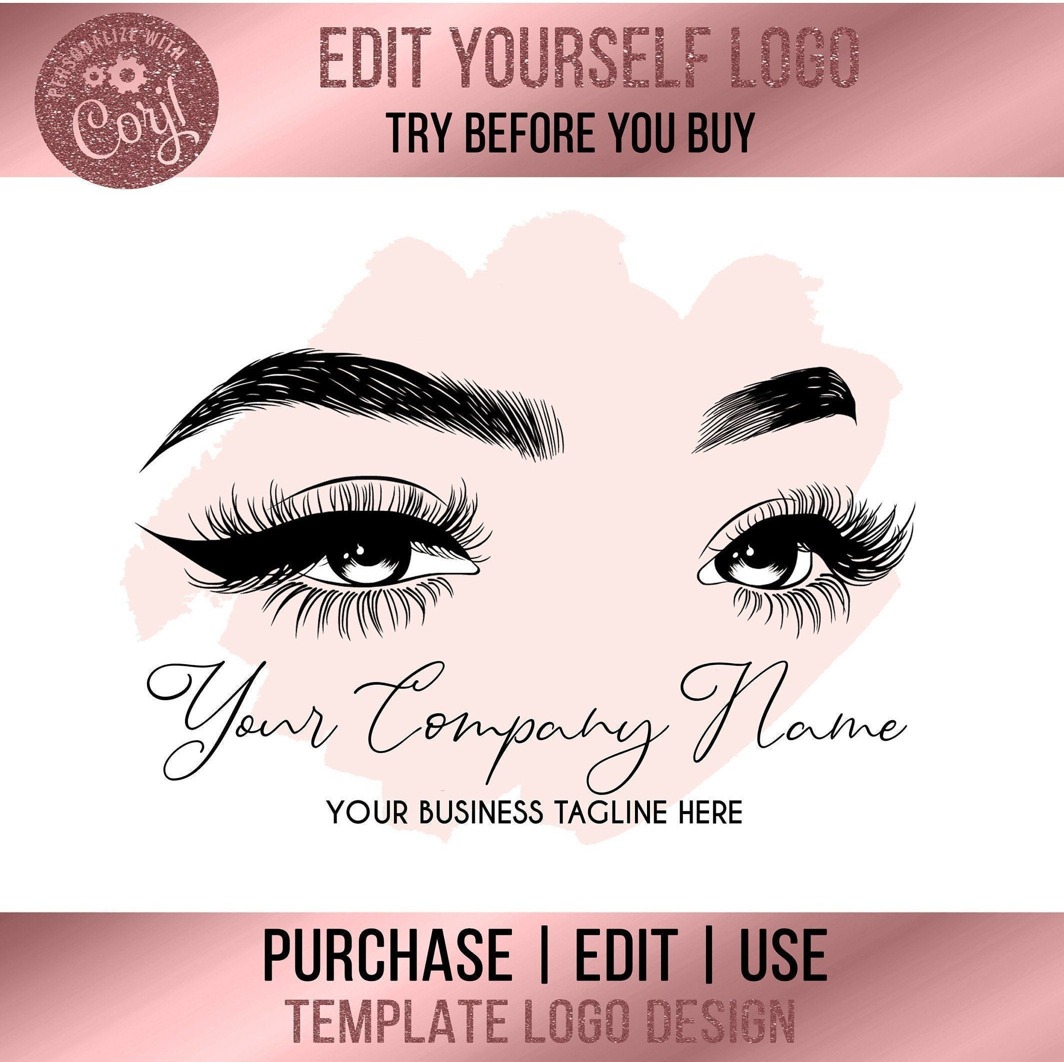 DIY Lash Logo Beauty Logo Eyelash Logo Brow Logo Lashes | Etsy