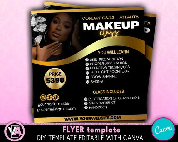 Makeup Class Flyer Makeup Flyer Makeup Course Flyer - Etsy