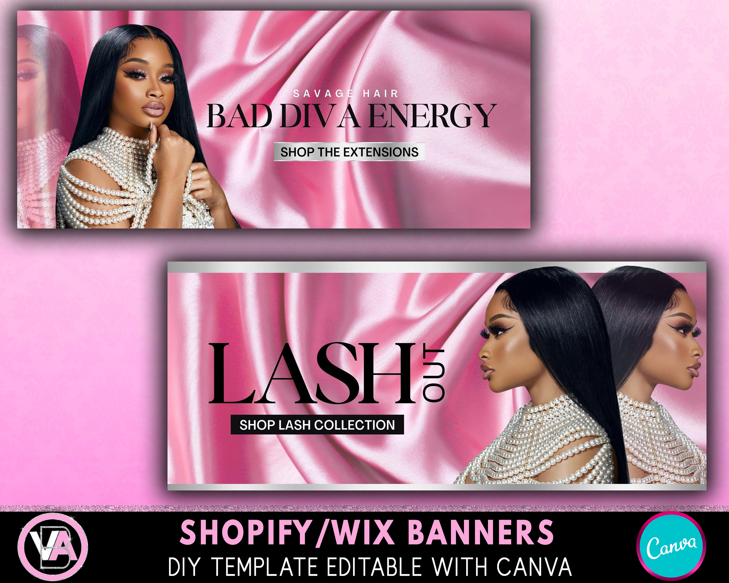 Shopify Banners for Hair Hair Banners Website Banners - Etsy