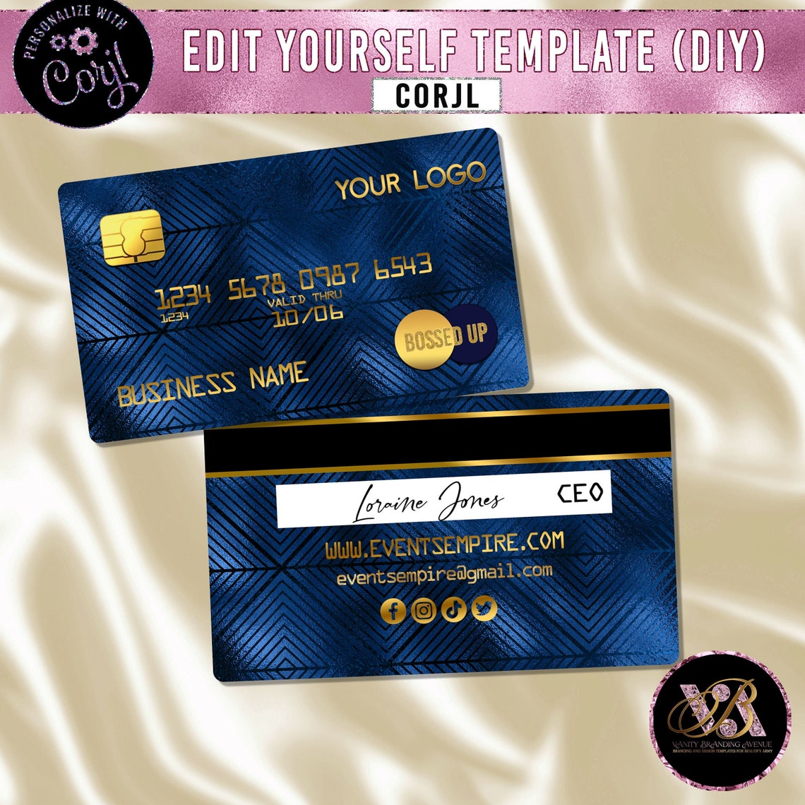 DIY Credit Card Business Card Business Card Design Credit - Etsy