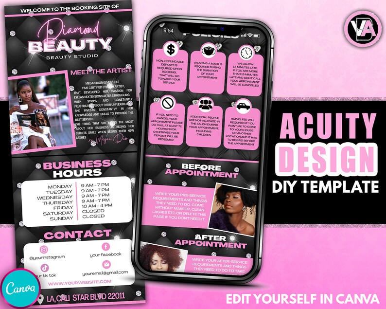 Acuity Scheduling Template Acuity Site Template Makeup - Etsy