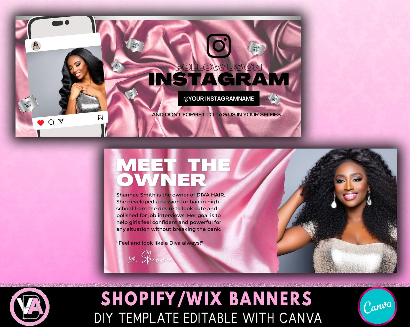 Shopify Banners for Hair Hair Banners Website Banners - Etsy