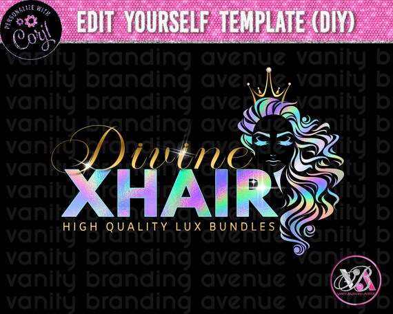 DIY Hair Logo Holographic Logo Hair Hair Business Logo | Etsy