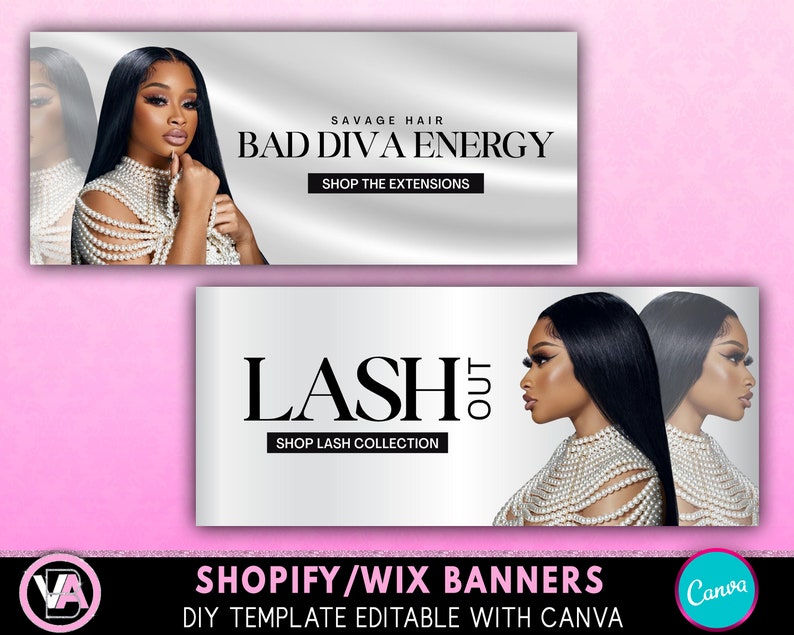 Shopify Banners for Hair Hair Banners Website Banners - Etsy