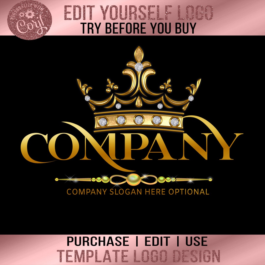 Crown Logo Boutique Logo Fashion Logo Beauty Logo Gold - Etsy Canada
