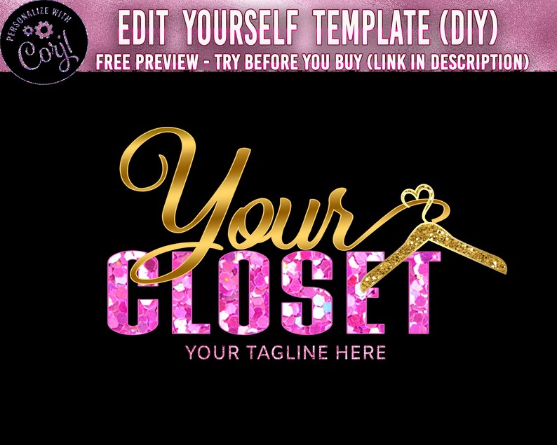 Boutique Logo Pink Gold Logo Clothing Logo Fashion Logo - Etsy