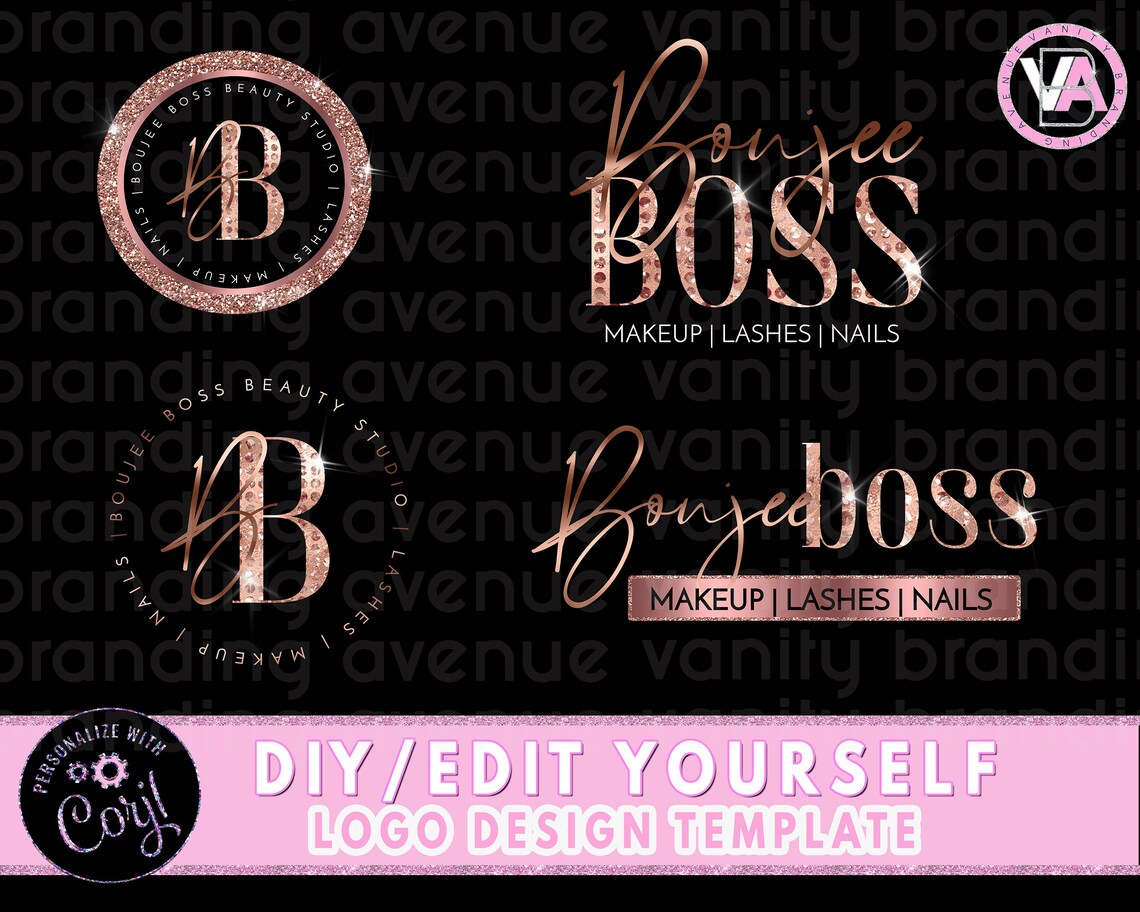 Circular Logo Submark Logo Monogram Logo Makeup Artist - Etsy