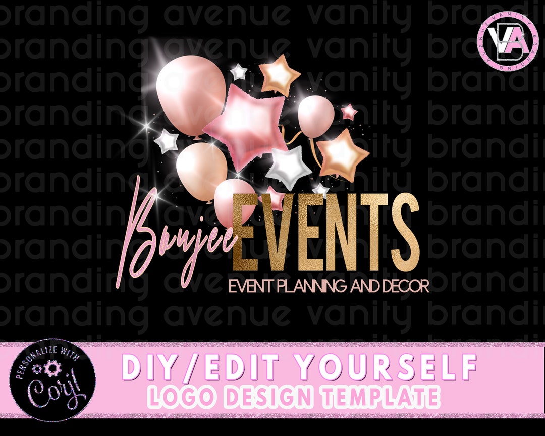 Balloons Logo, Balloon Decor Logo, Events Logo, Event Planner Logo ...