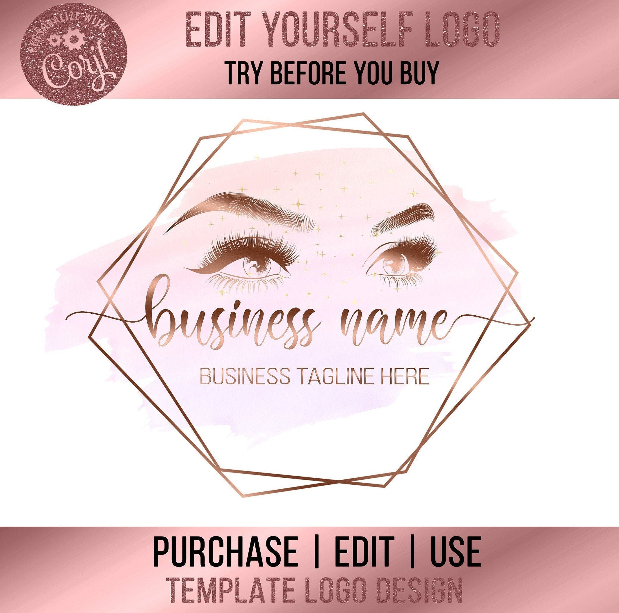 DIY Makeup Logo Beauty Logo Lash Logo Eyelashes Logo | Etsy