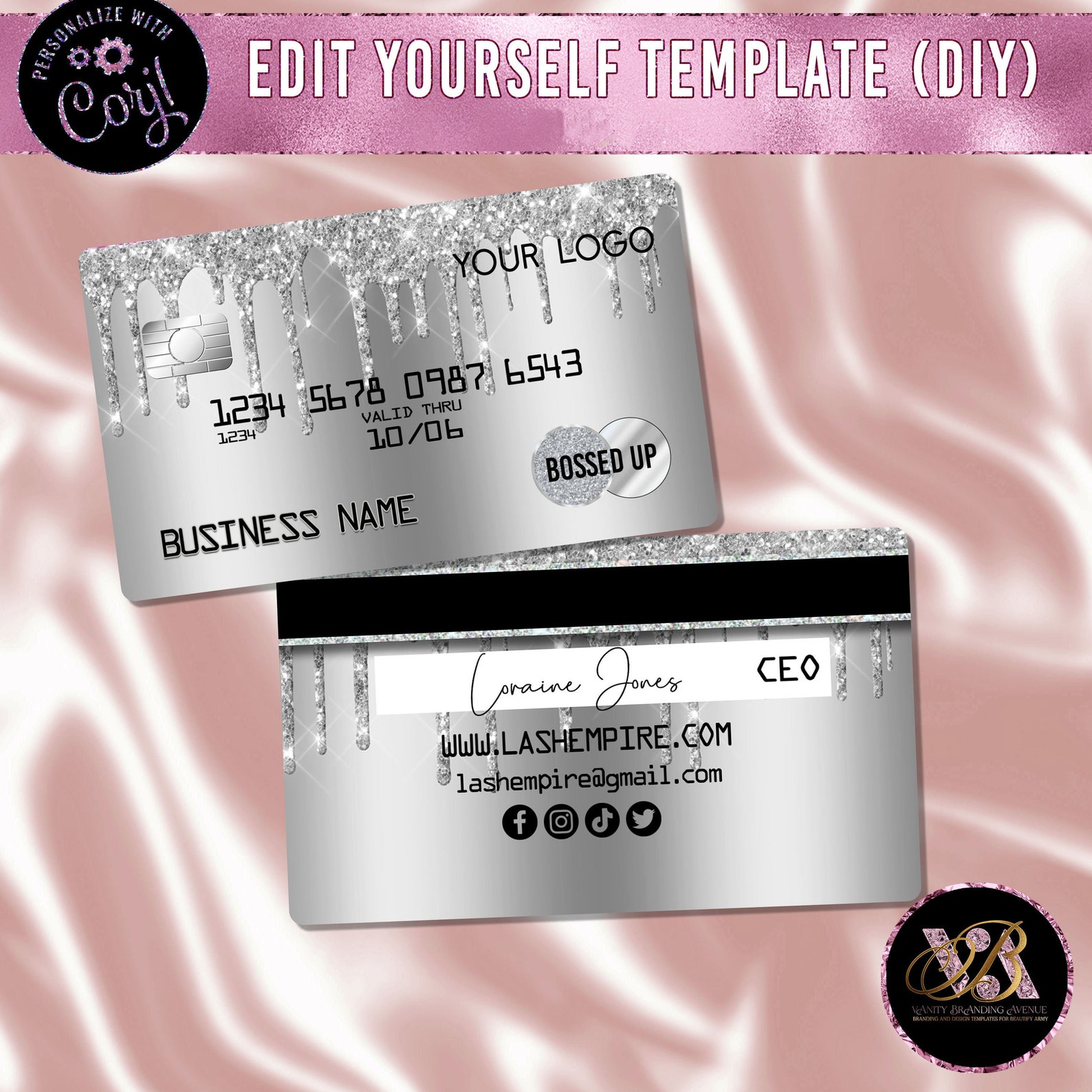 DIY Credit Card Business Card Credit Card Style Beauty | Etsy