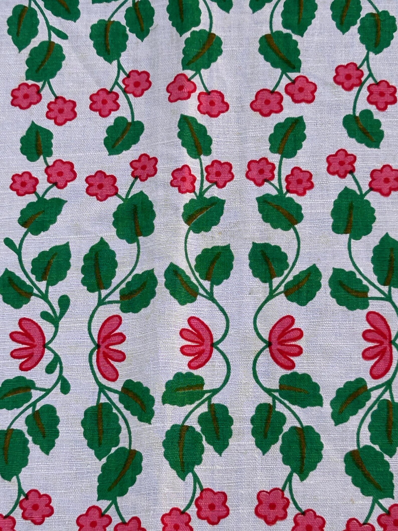 Vibrant Vintage Block Print Bright Floral Linen Spring Tablecloth - Etsy