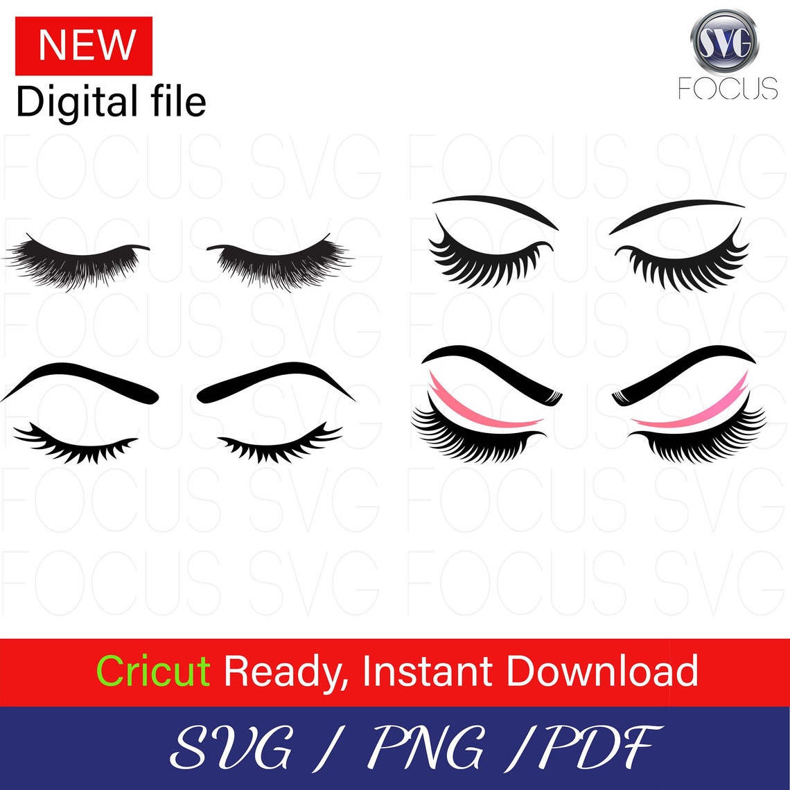 Lashes SVG Set Eyelashes Svg Bundle Beauty Svg Eyebrows - Etsy