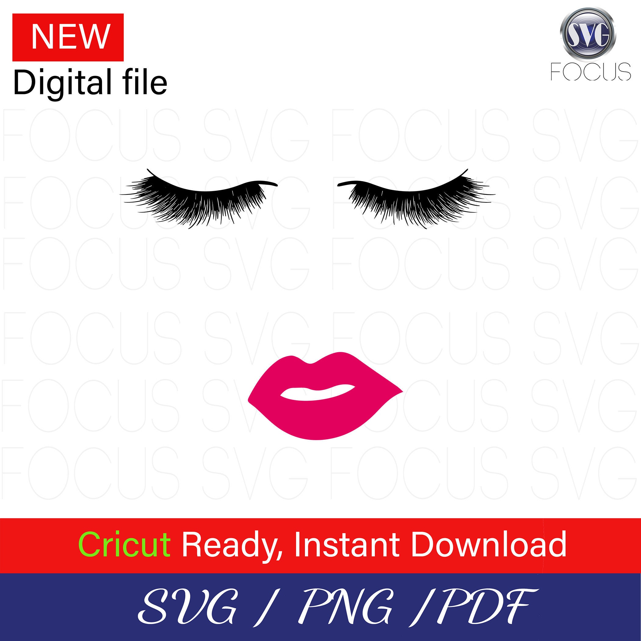 Kiss Svg, Lashes SVG, Eyelashes SVG, Makeup SVG, Lashes Decor, Lashes ...