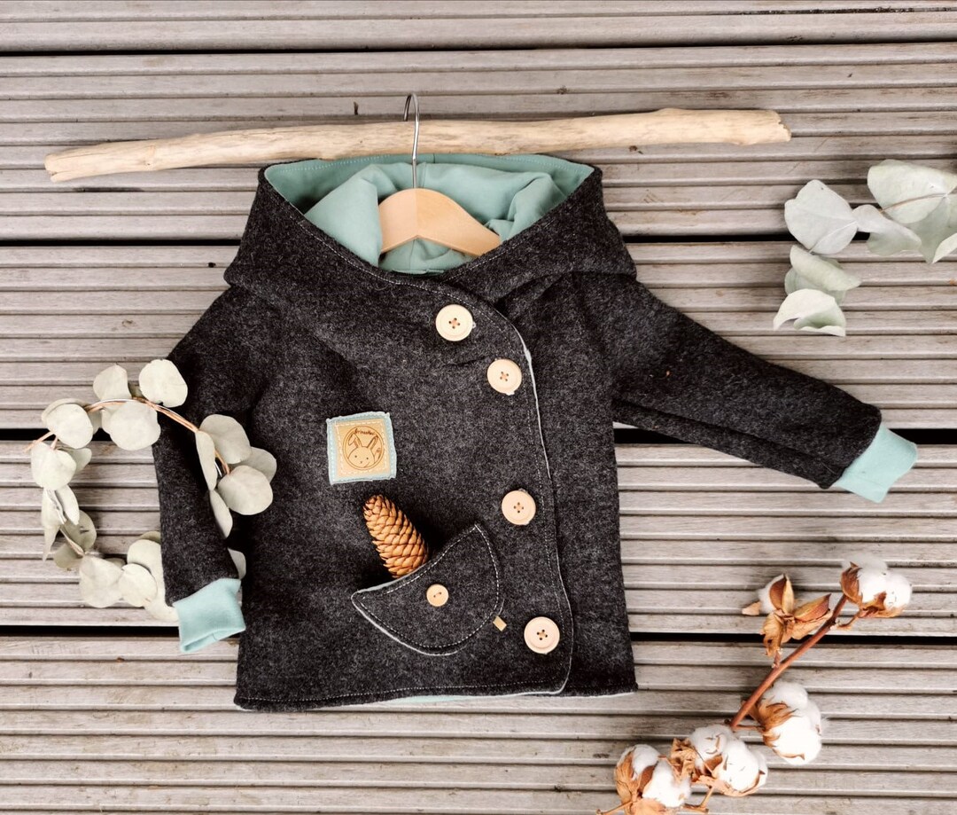 Whale Jacket Dark Grey/vintage Green - Etsy