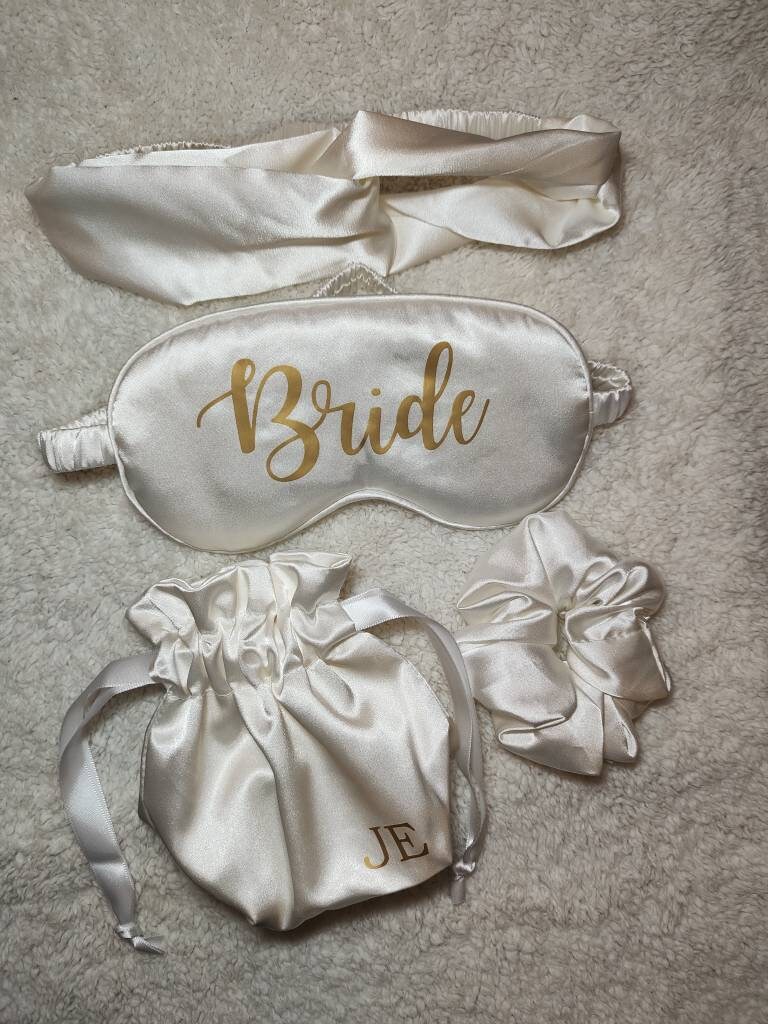Personalised Satin Eye Mask Set. Bride to Be Gift. Bride Eye - Etsy Israel