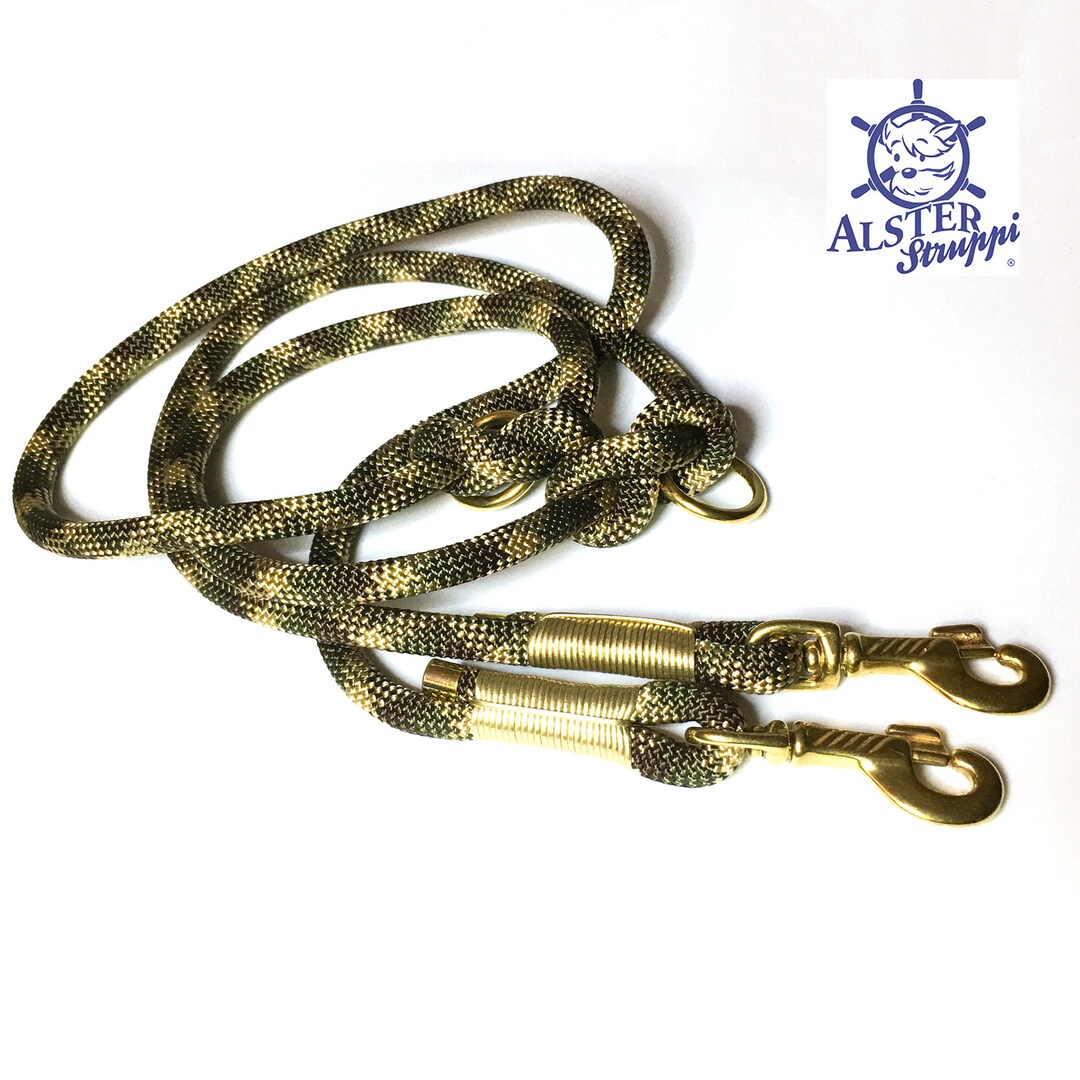 Dog Leash Adjustable / Rope Olive Brown Gold Approx. 200 Cm Adjustable ...