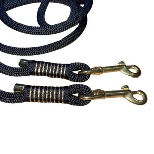 Noble Dog Leash Adjustable, Rope Leash, Black, Gold, Approx. 200 Cm ...