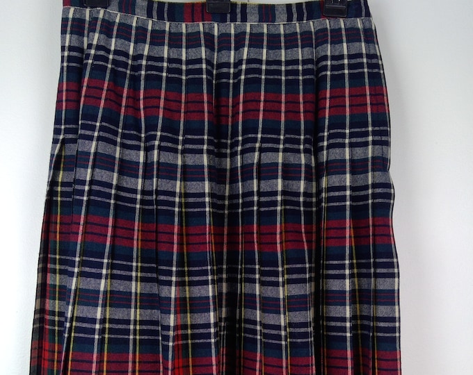 Vintage Pendleton 'turn About' Pleated Plaid Skirt, 100% Virgin Wool ...