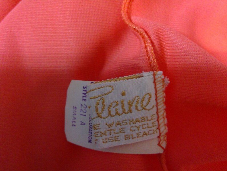 60s Vintage 2 Piece Miss Elaine Stunning Coral Peignoir Set Long Gown ...