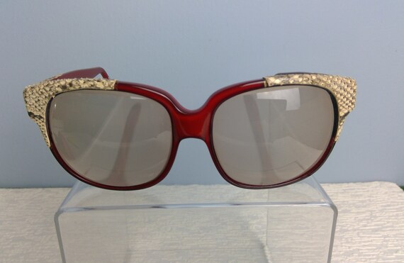 80s Vintage Emmanuelle Khanh Python Sunglasses Handma… - Gem