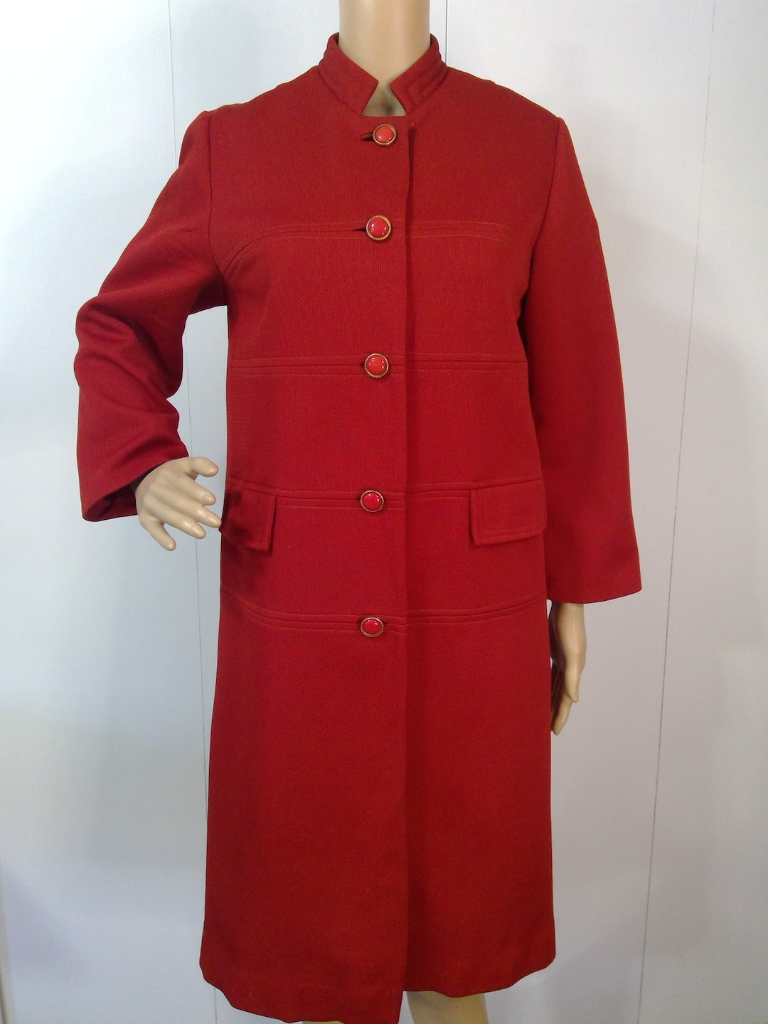 60s Vintage 2 Piece Roberta Lee an Original Custom Deep Red Knit Dress ...