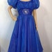 80s Vintage PROM Mike Benet Formals Blue Sparkle Metallic Gown Sequins ...