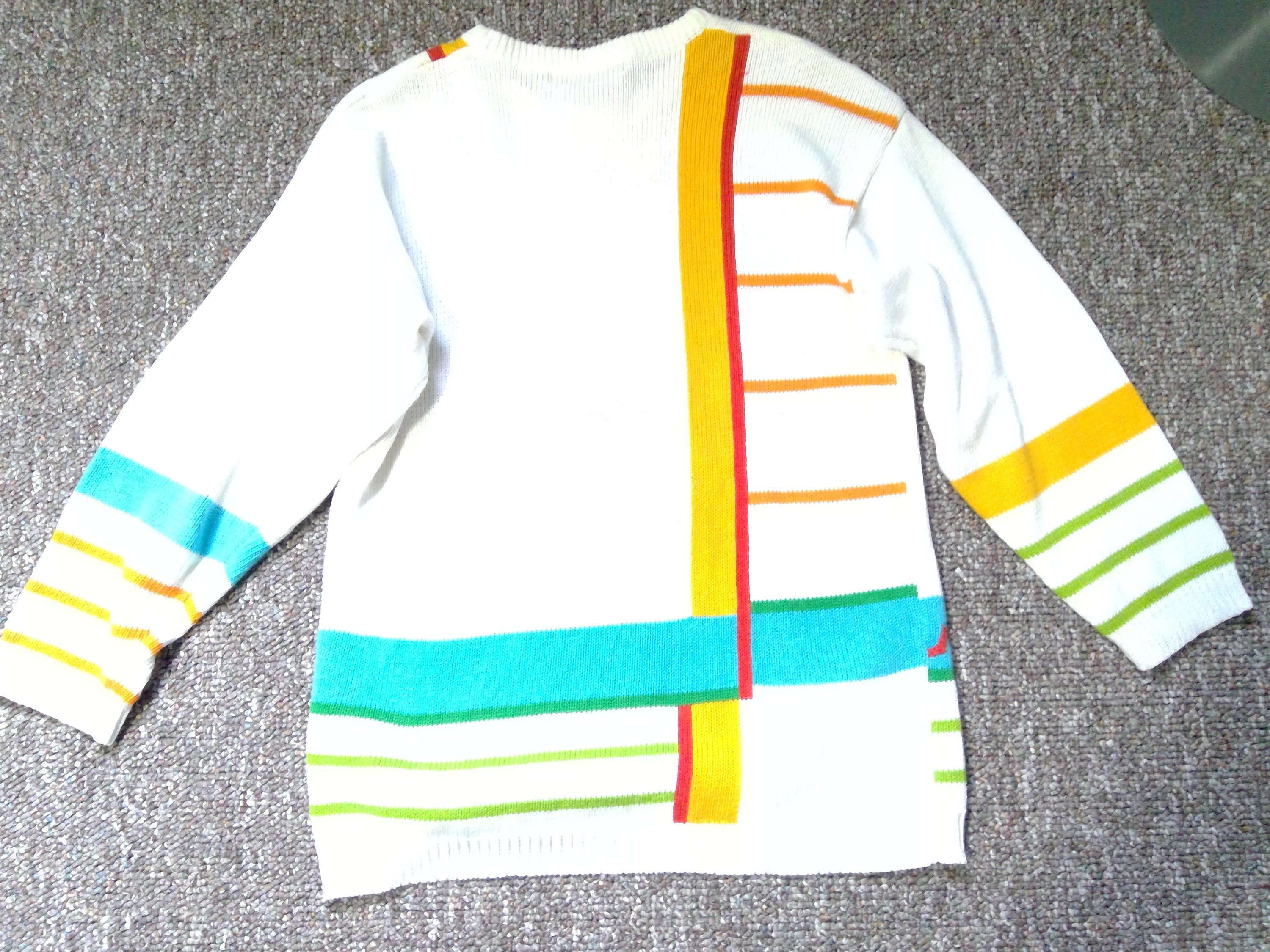 90's Vintage Oversize IB Diffusion Sport Oversize Knit Sweater Colorful ...