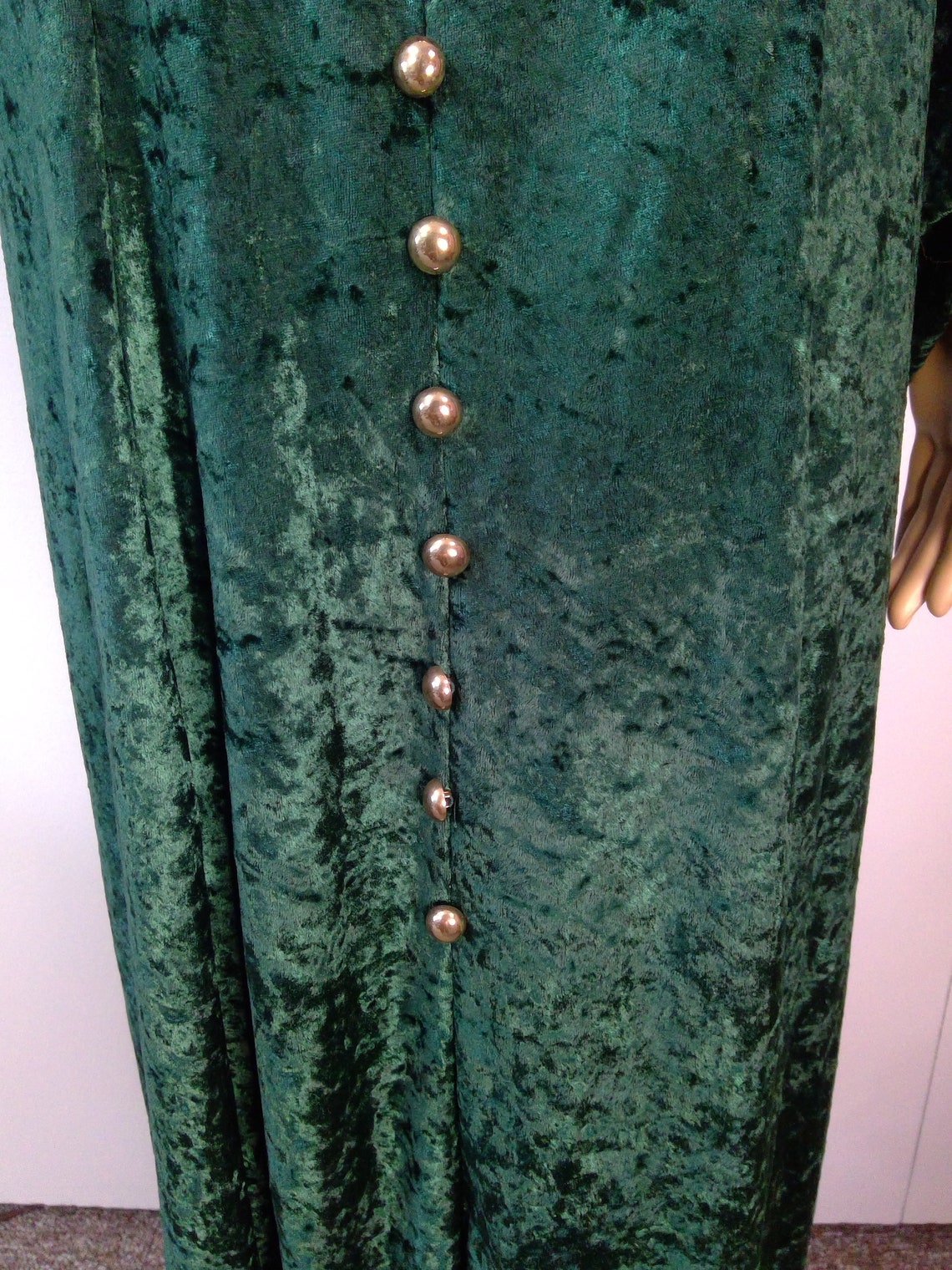 1980's NWT Goth Grunge Wednesday Adams Style Emerald Green Crushed ...