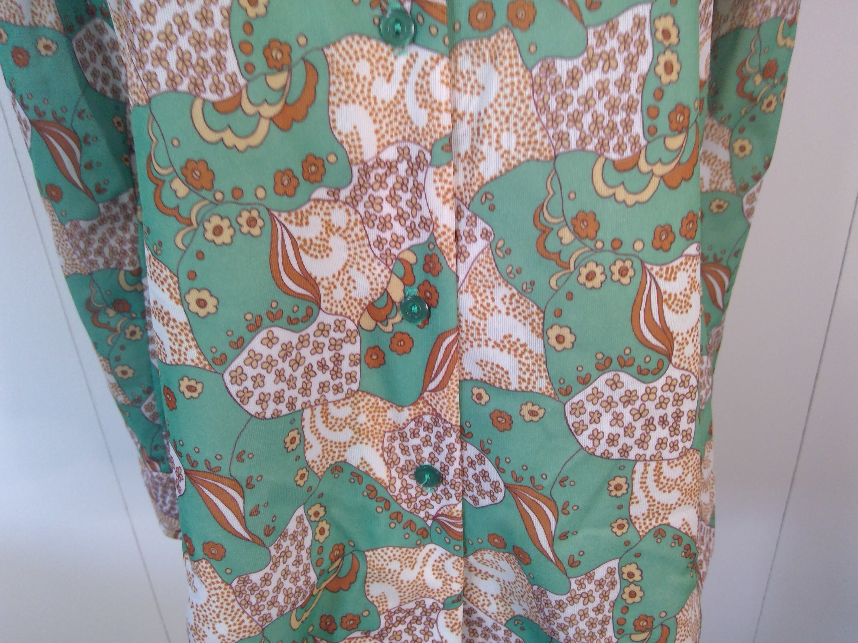 Vintage NOS Mod Groovy Print 70's Jane Colby Dagger Collar Blouse Size M - Etsy