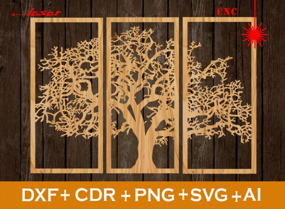 Pano Tree Laser DXF Home Decor Tree Patterns Tree Wall | Etsy