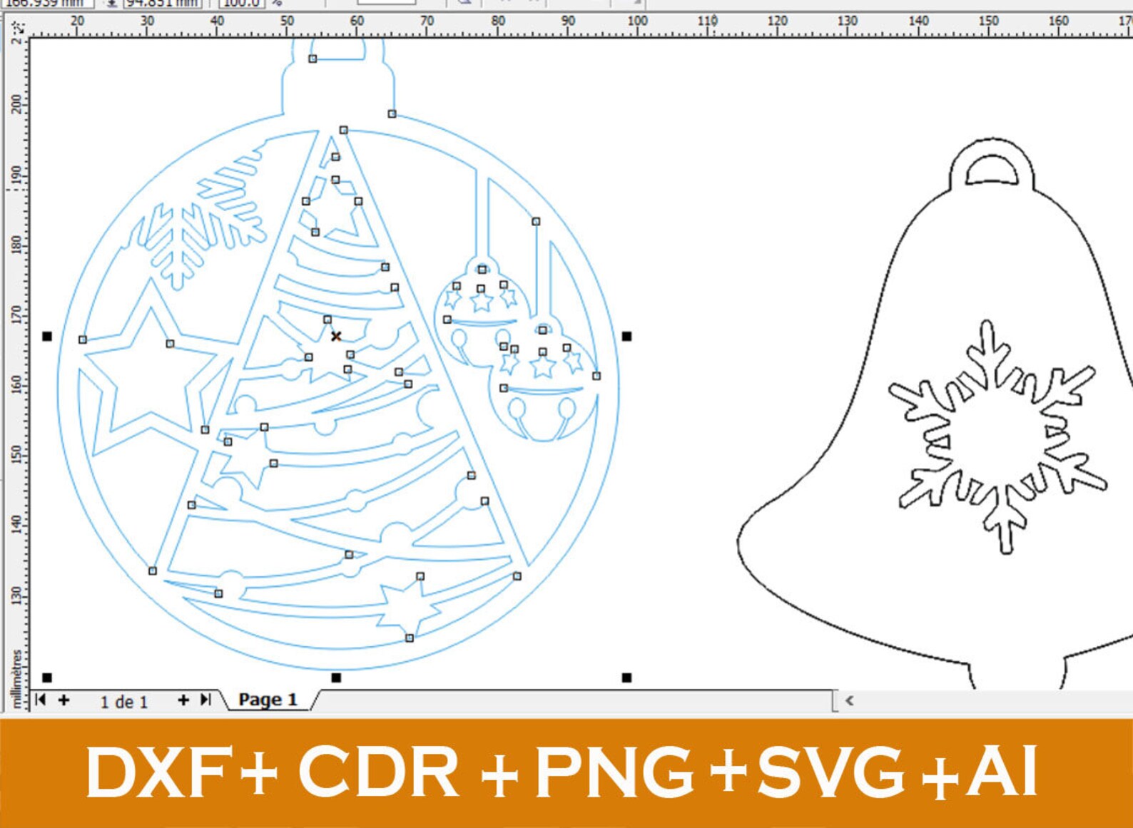 Christmas ornament svg Set of 6 Christmas Tree Decoration | Etsy