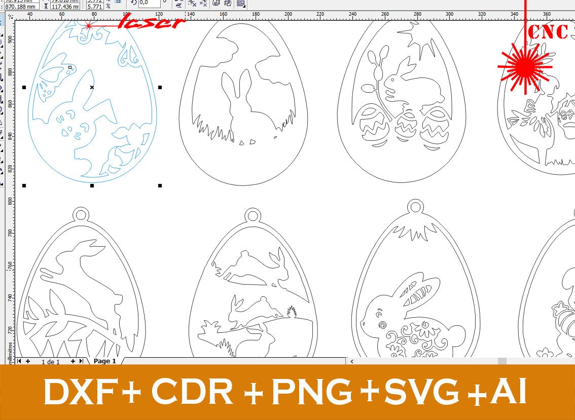 Set of 8 Easter Laser Cut Svg File CNC Bunny Easter Svg - Etsy