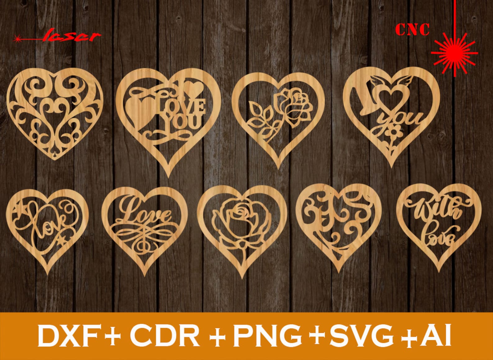 Heart Svg, Hearts Digital, Hearts Dxf, Valentine Svg, Love Svg, Hearts ...