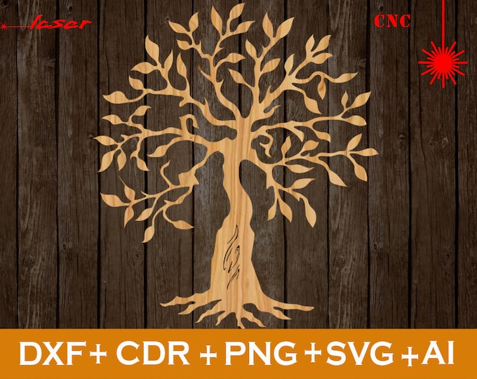 Decorative Panels Tree on the Wall, Vector Laser Cut, Room Decor, Tree ...
